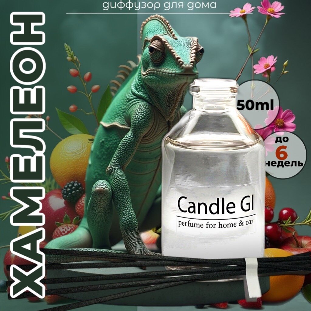 Диффузор "Хамелеон" 50ml от Candle GI. Аромадиффузор для дома с палочками. Премиум качество