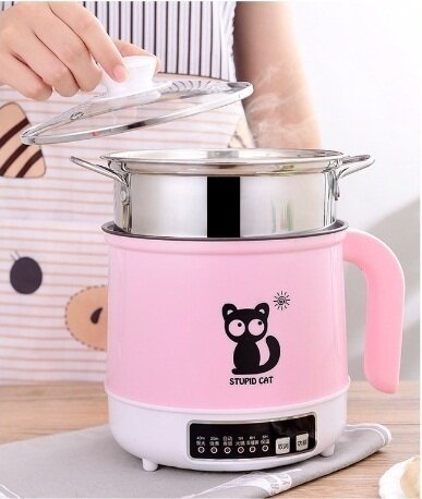 Nika Электрическая кастрюля мультиварка - рисоварка маленького объёма, розовый
