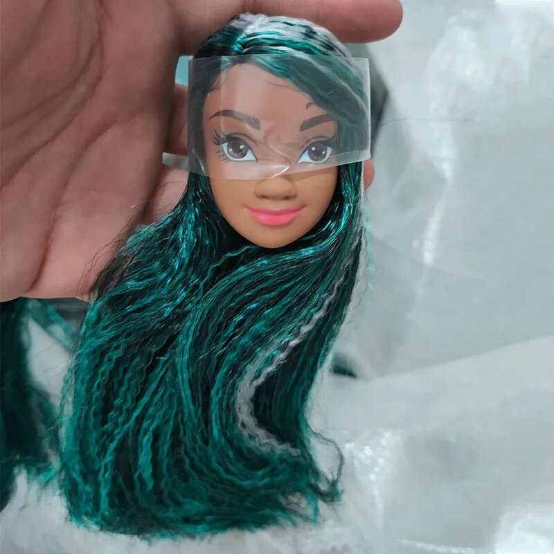 1 шт, детали головы куклы 1/6, обычная кожа, зеленые волосы для женской куклы 30 см, аксессуары, игрушки