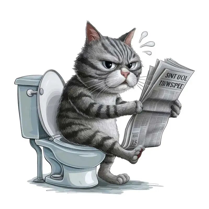 Забавный кот, собака, лиса, тигр, животное наклейка на унитаз, наклейка на крышку унитаза, наклейка на стену, украшение для туалета, дома, ванной комнаты, S353