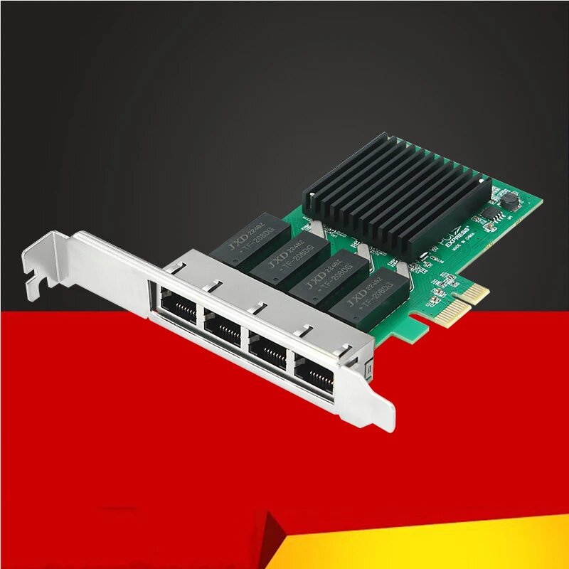 4-портовая сетевая карта PCI Express x1 для четырех портов RJ45 NIC RTL8111H Чип 10/100/1000 Мбит/с Gigabit Ethernet Lan Card для настольных ПК