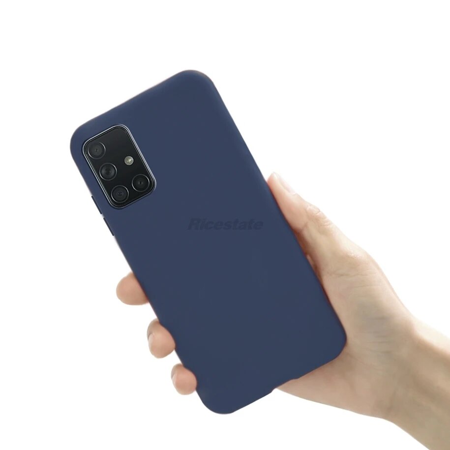 Чехол для Samsung Galaxy A71 5G, темно-синий, силикон