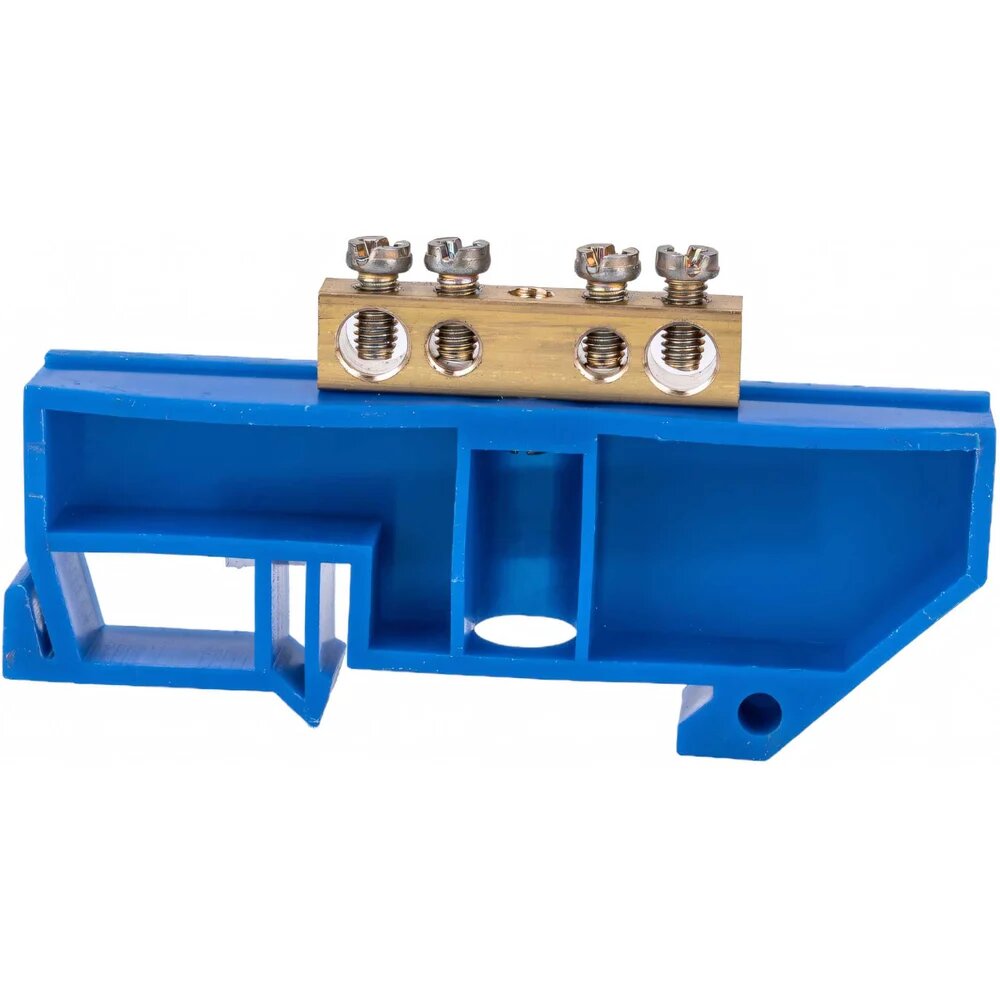 Нулевая N шина с синим изолятором на DIN-рейку REXANT 6x9 мм стойка большая 4 группы 11-2338