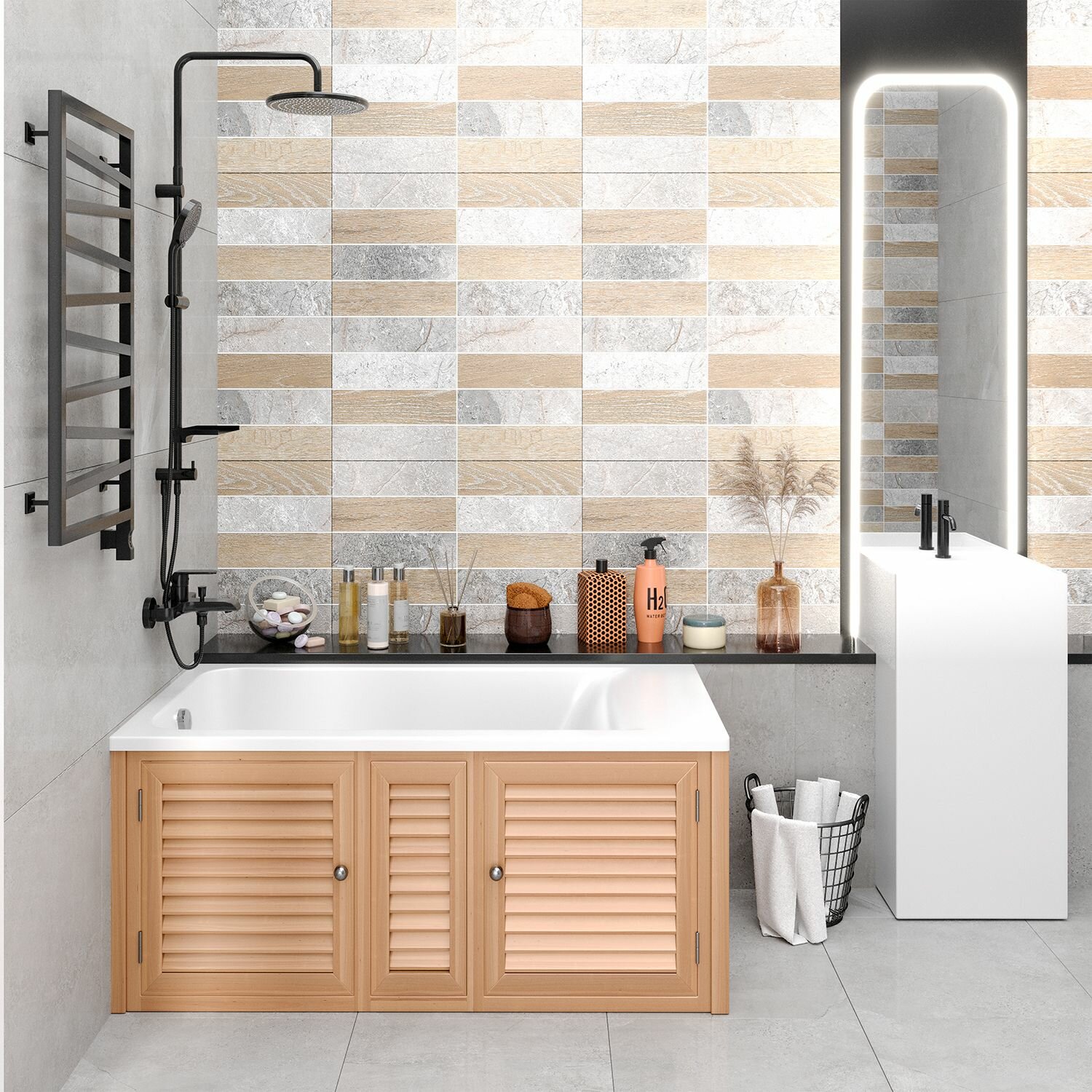 Ванна Aqua de Marco MALTA, белая, литьевой мрамор, 160x 80х62 см, с металлическими ножками