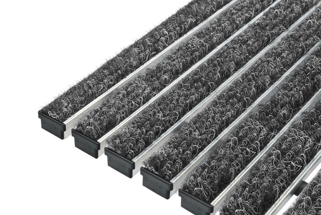 Решетка придверная Брайт "Ворс" 80 х 50 см, ворс высокий, серый, грязезащитная, коврик от грязи