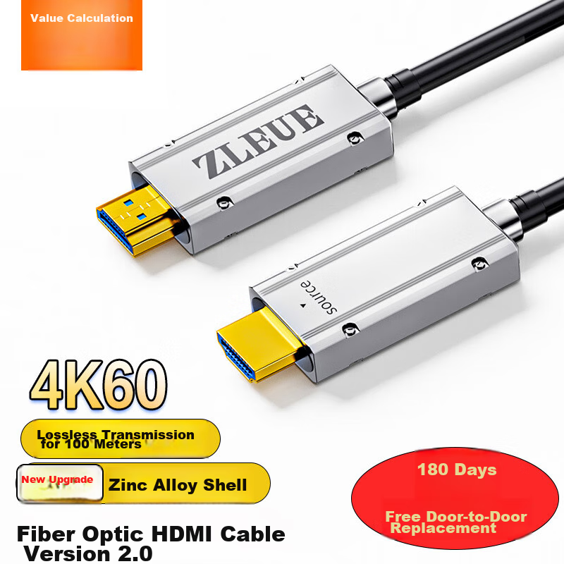 ZLEUE Волоконно-оптический HDMI-кабель 2.0, 5 м, 4K, высококачественный аудиокабель для телевизора и домашнего