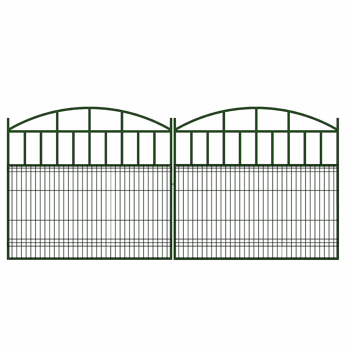 Ворота садовые 3D - Каркас с сеткой 3,5 х 1,6 метра. Зеленые. Без столбов.