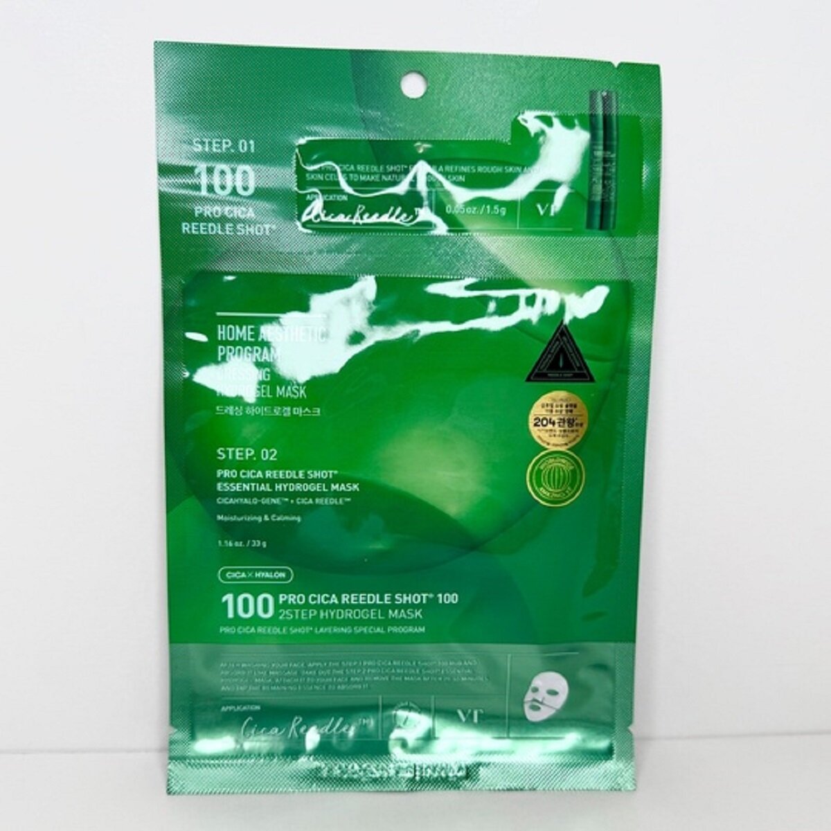 Vt Гидрогелевая маска для лица с микроиглами успокаивающая Vita-Light Reedle Shot 100 Moisturizer & Calming Mask