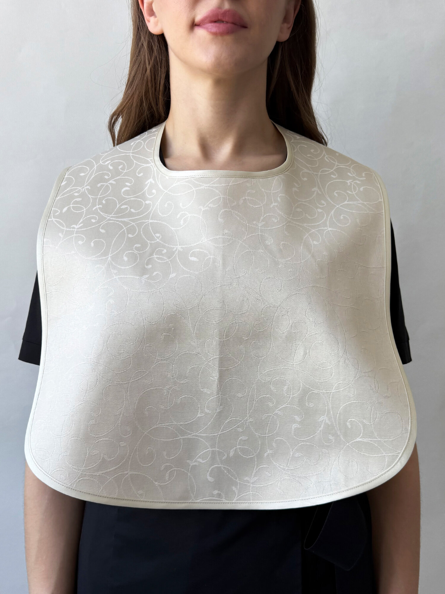 Нагрудник для ресторана взрослый тканевый бежевый KREATEX / креатекс