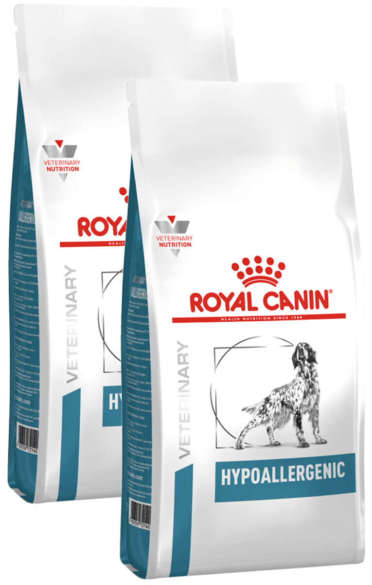 Корм сухой Royal Canin Hypoallergenic для взрослых собак, при пищевой аллергии, 4 кг х 2 шт