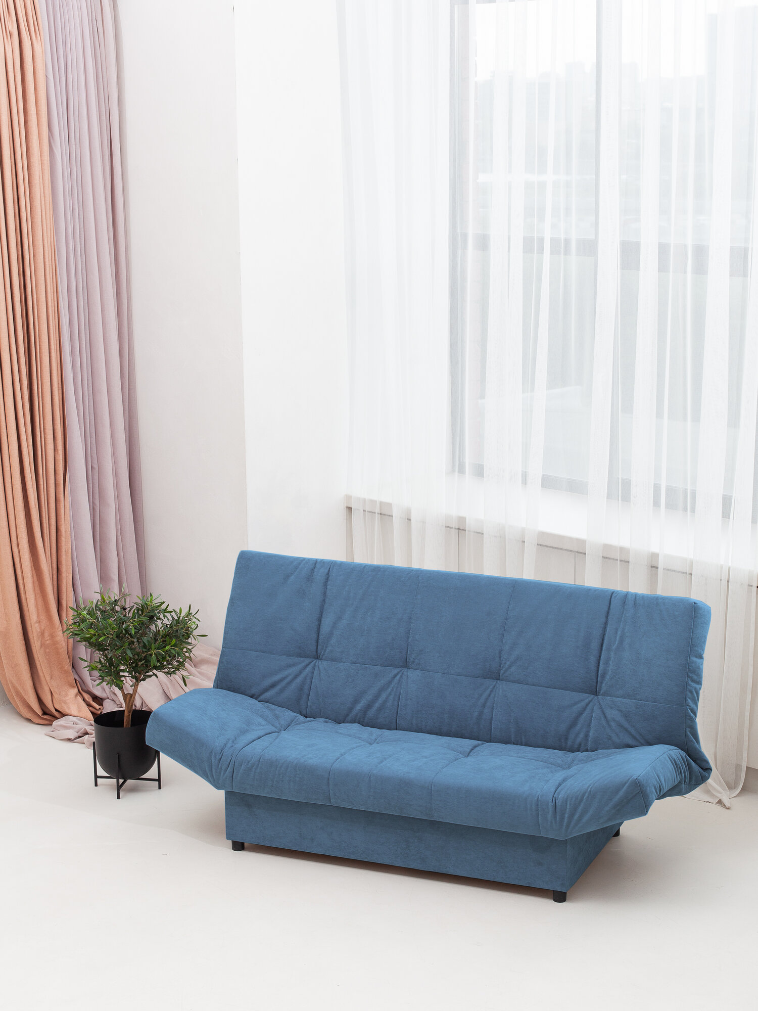 Диван раскладной с механизмом клик-кляк Джакарта 2 Синий CITYHD