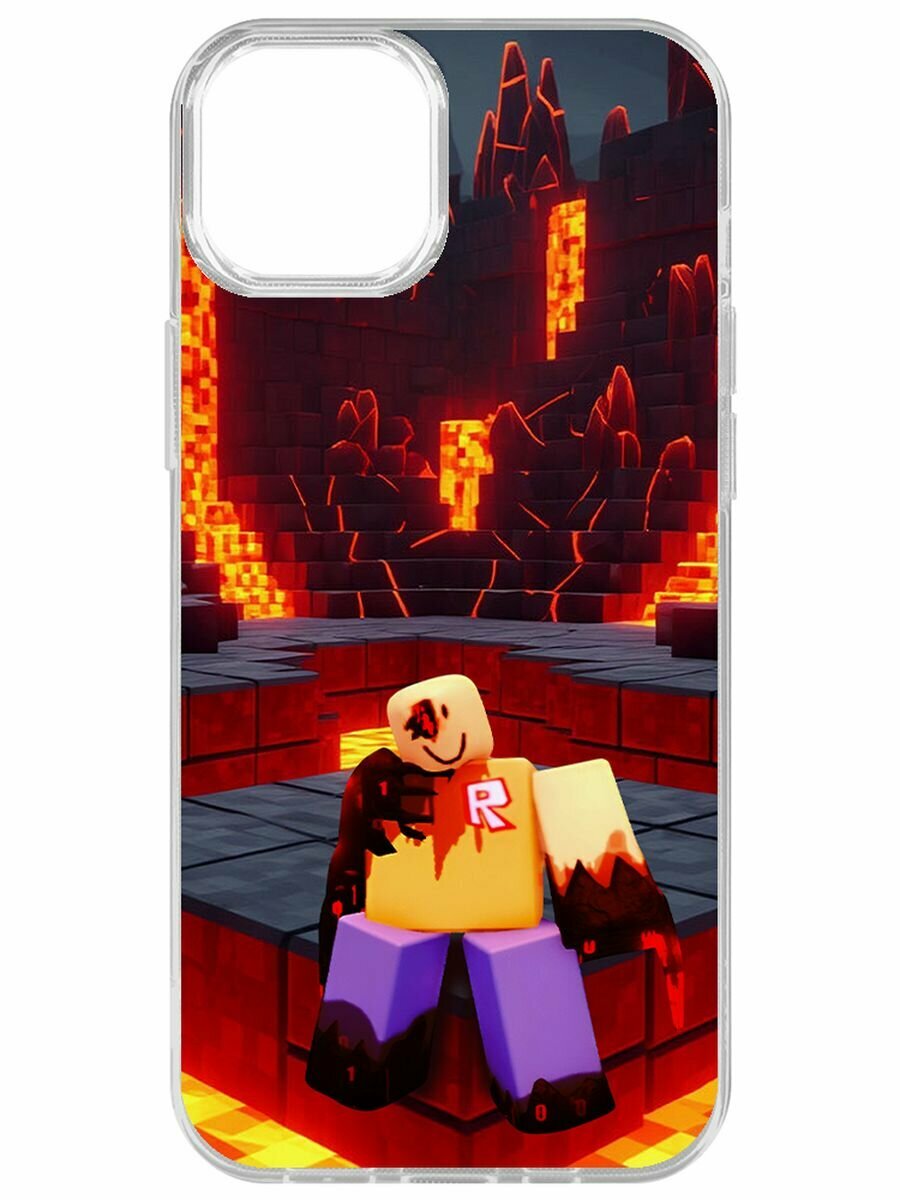 Чехол-накладка Krutoff Clear Case Roblox-Форсакен Джон Доу (Forsaken John Doe) для iPhone 15 Plus