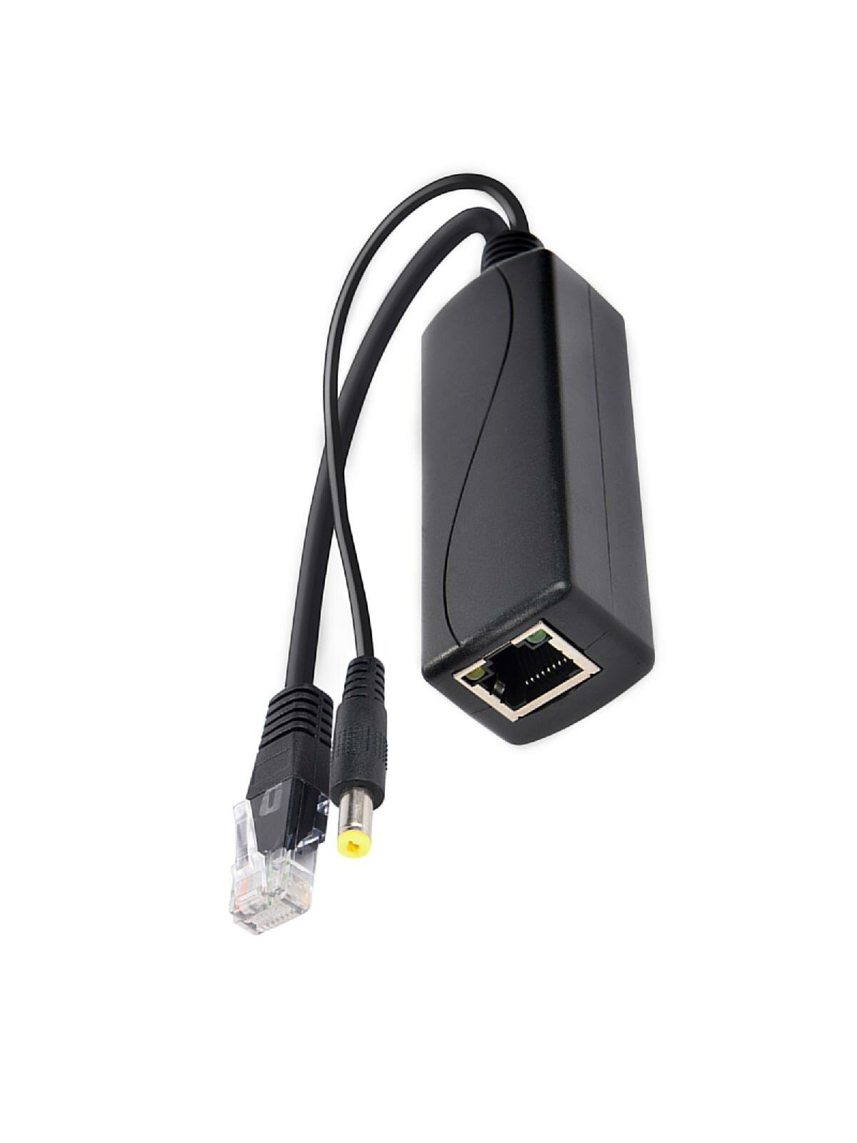 Power Over Ethernet Splitter 10/100Mpbs RJ45 DC5.5x2.1mm Support IEEE802.3at (30W ) PoE Splitter