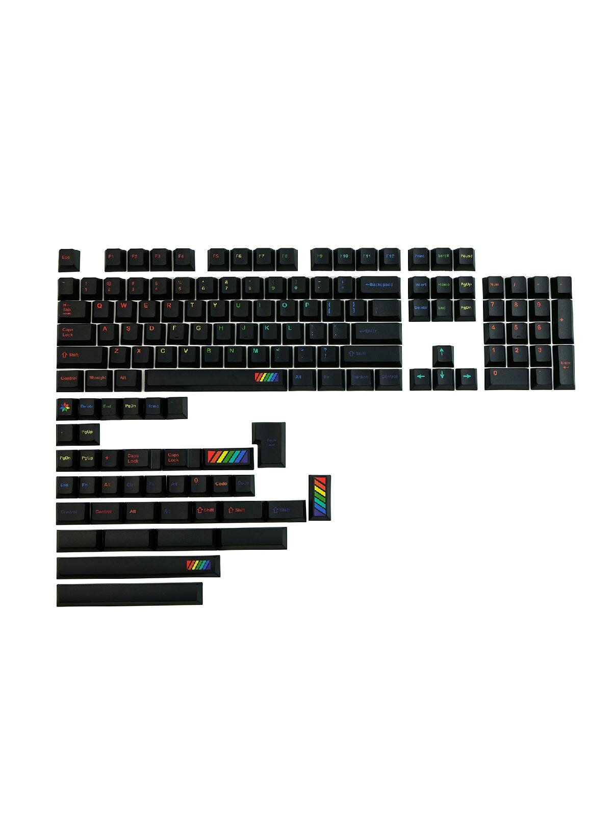 142 Keys GMK Midnight Rainbow Keycaps PBT Dye Sublimation Keycap Cherry for Key Caps ISO Enter 6.25U 7U Space 1.75U 2U S