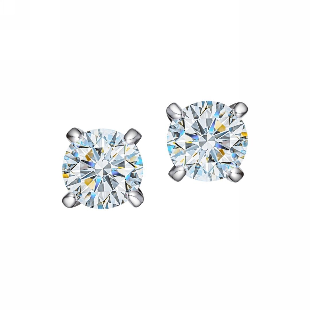 Серьги пусеты, серебро, 925 проба, циркон