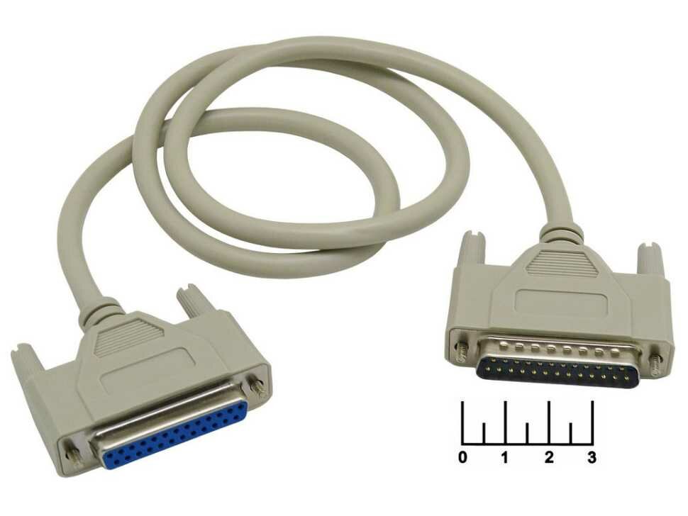Шнур D-SUB 25pin-D-SUB 25pin гнездо 0.8м
