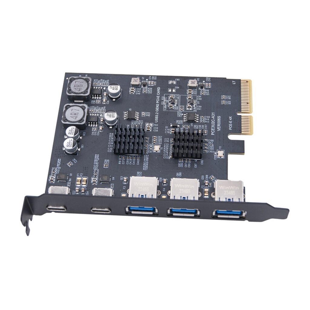 5-портовая PCIEX4 к USB3.0 TypeC адаптер карта для настольных ПК быстрая передача