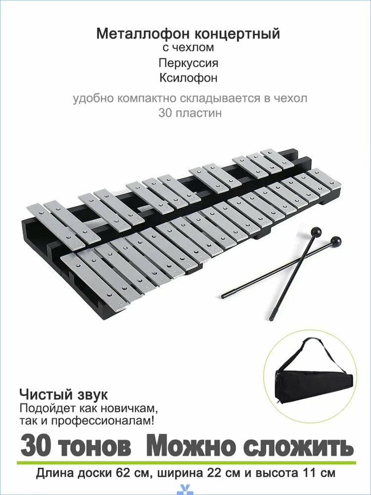 Металлофон (глокеншпиль) в чехле 30 брусков. Fleet DS-30