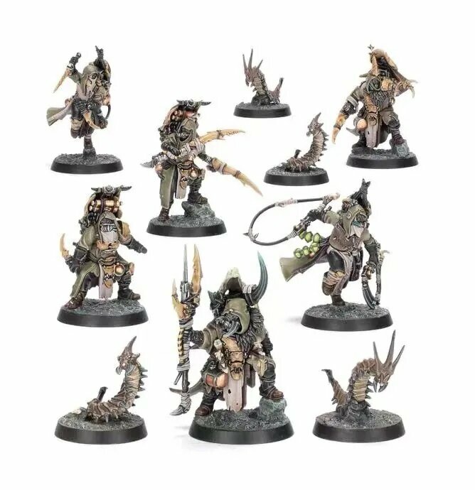Набор Охотники Ша'дар и Антромитовые Шипочерви Некромунда / Necromunda Shadar Hunters & Anthromite Spinewyrms (Смола, Литье)