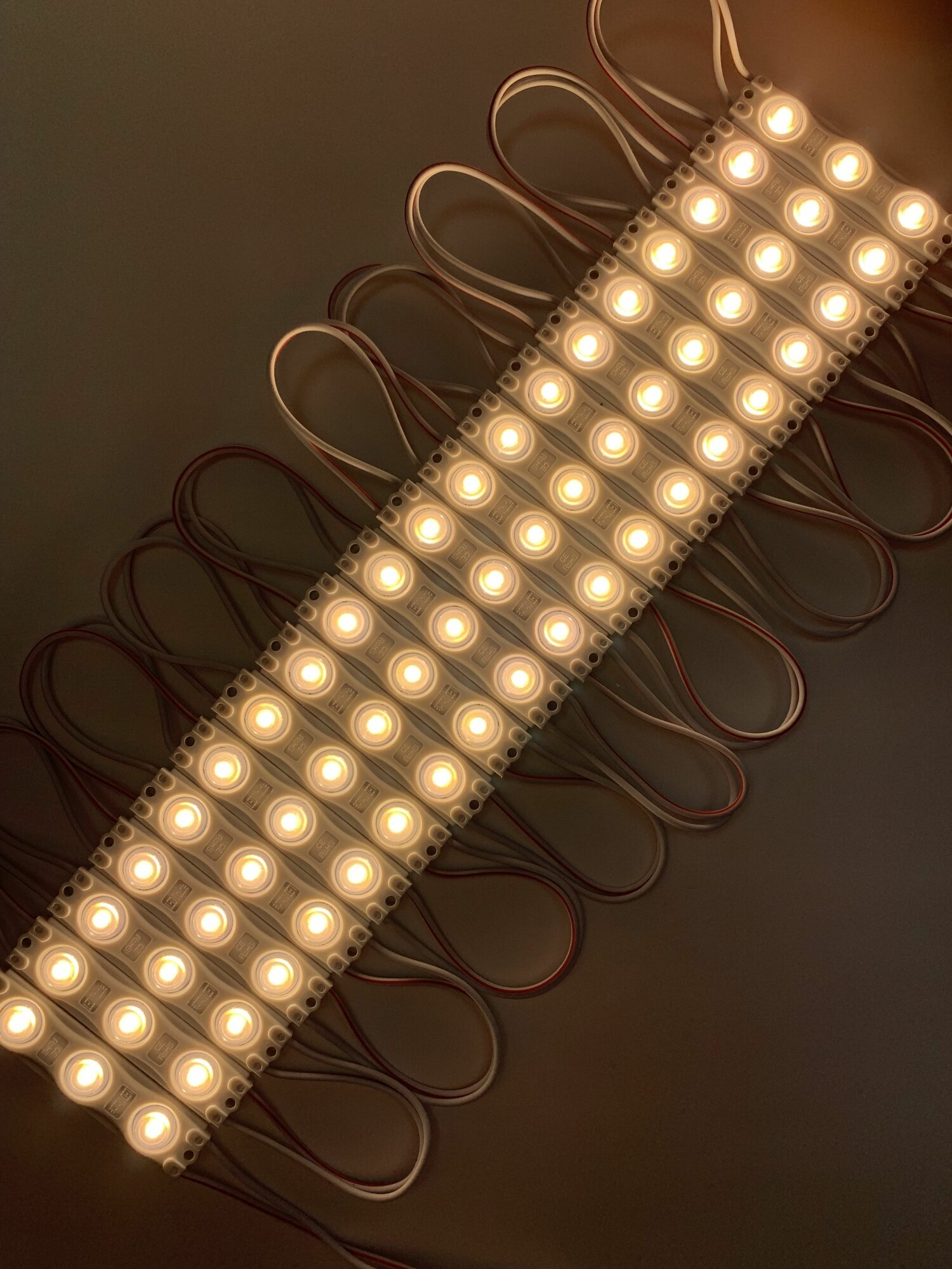 Светодиодный линейный модуль 3SMD 12V 1,2W (белый теплый) IP65 20 шт