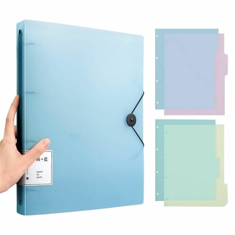 Папка с 4 отверстиями -прозрачно-синяя