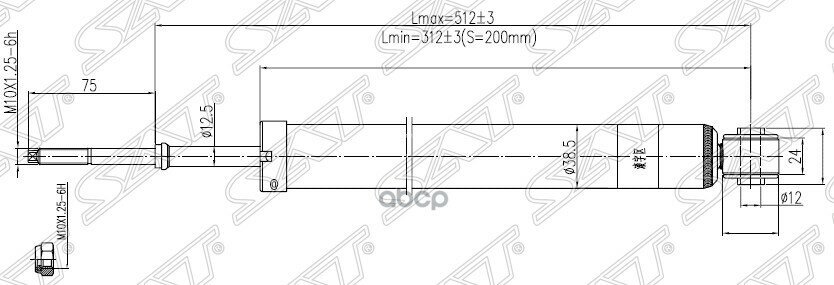 Амортизатор Задний Nissan March/Micra/Cube 92-02 Lh=Rh Sat арт. ST-56210-41B25