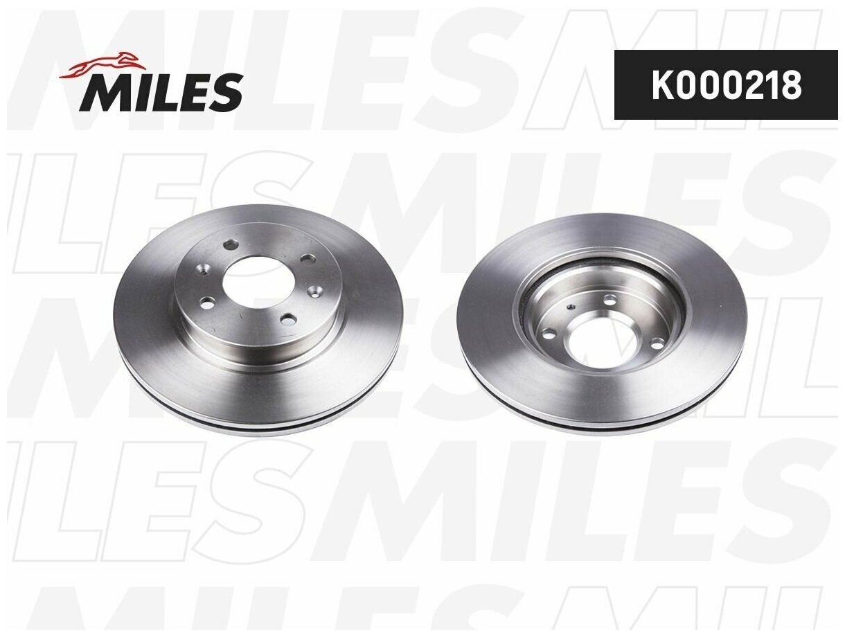 MILES Диск тормозной передний R14 HYUNDAI GETZ 1.1-1.6 02- (с ABS) (TRW DF4409) K000218