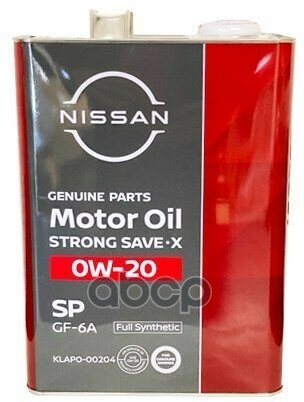 Масло мотоpное NISSAN STRONG SAVE X SP/GF-6A 0W-20 4 л. NISSAN арт. KLAP000204