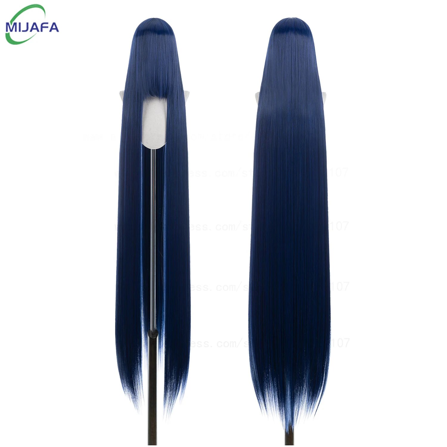 Темно-синий парик 150 см прямой, Ahri Blue