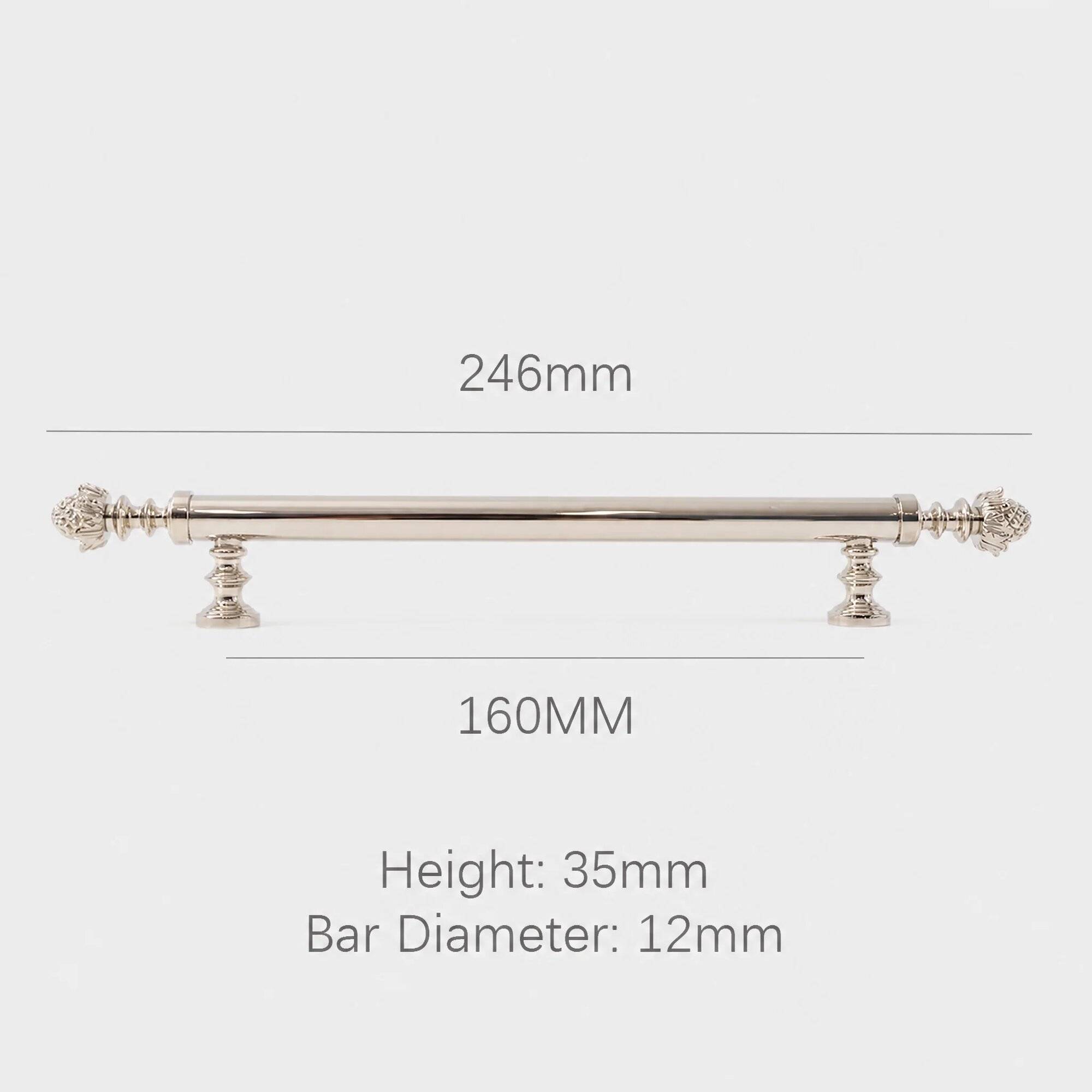Ручки для шкафов 160MM, C-7746, никель-серебро