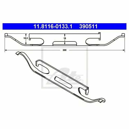 Пружина тормозного суппорта Ate 11811601331 для BMW 7 серия E38; Mercedes C-CLASS S202, W202, CLK A208, C208, E-CLASS S210