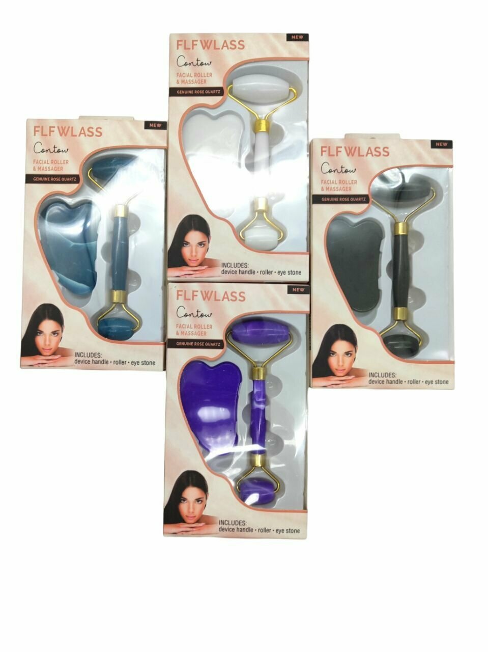 Массажер Гуаша "Роллер", комплект массажер и скребок, бирюзовый