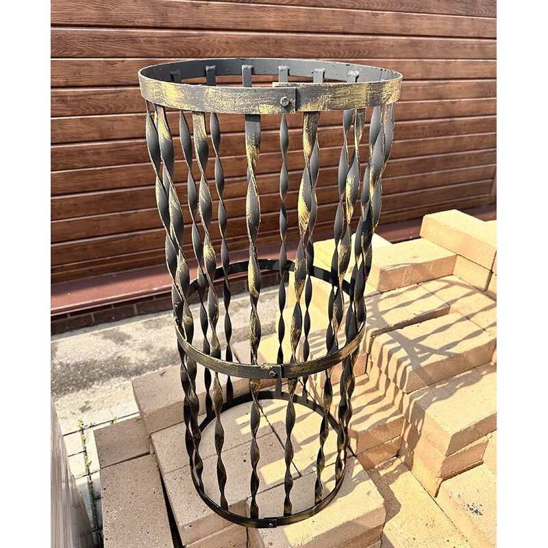 Сетка для камней "Витая Патина", сталь, цвет черный с патиной 75х33 см, 7,4 кг