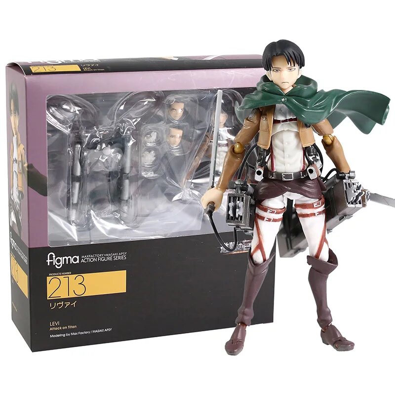 Коллекционные фигурки Attack on Titan: Эрен, Микаса, Леви Figma 213 box