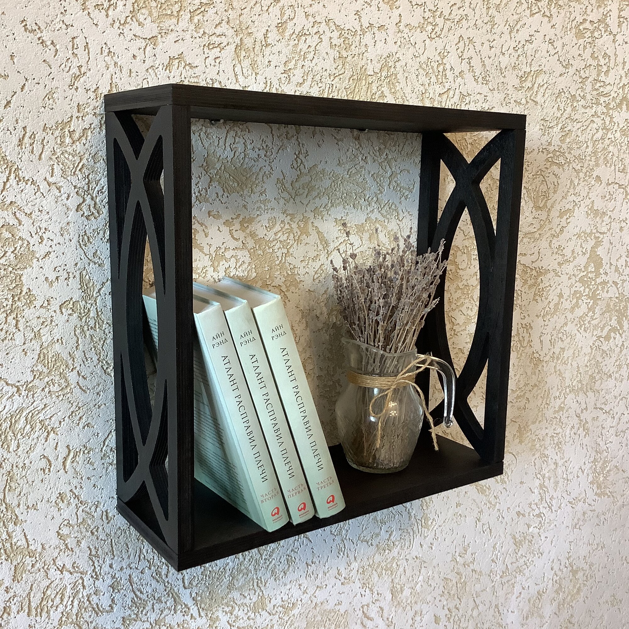 Полка настенная квадратная Allwood Home, 40х40 см, черная