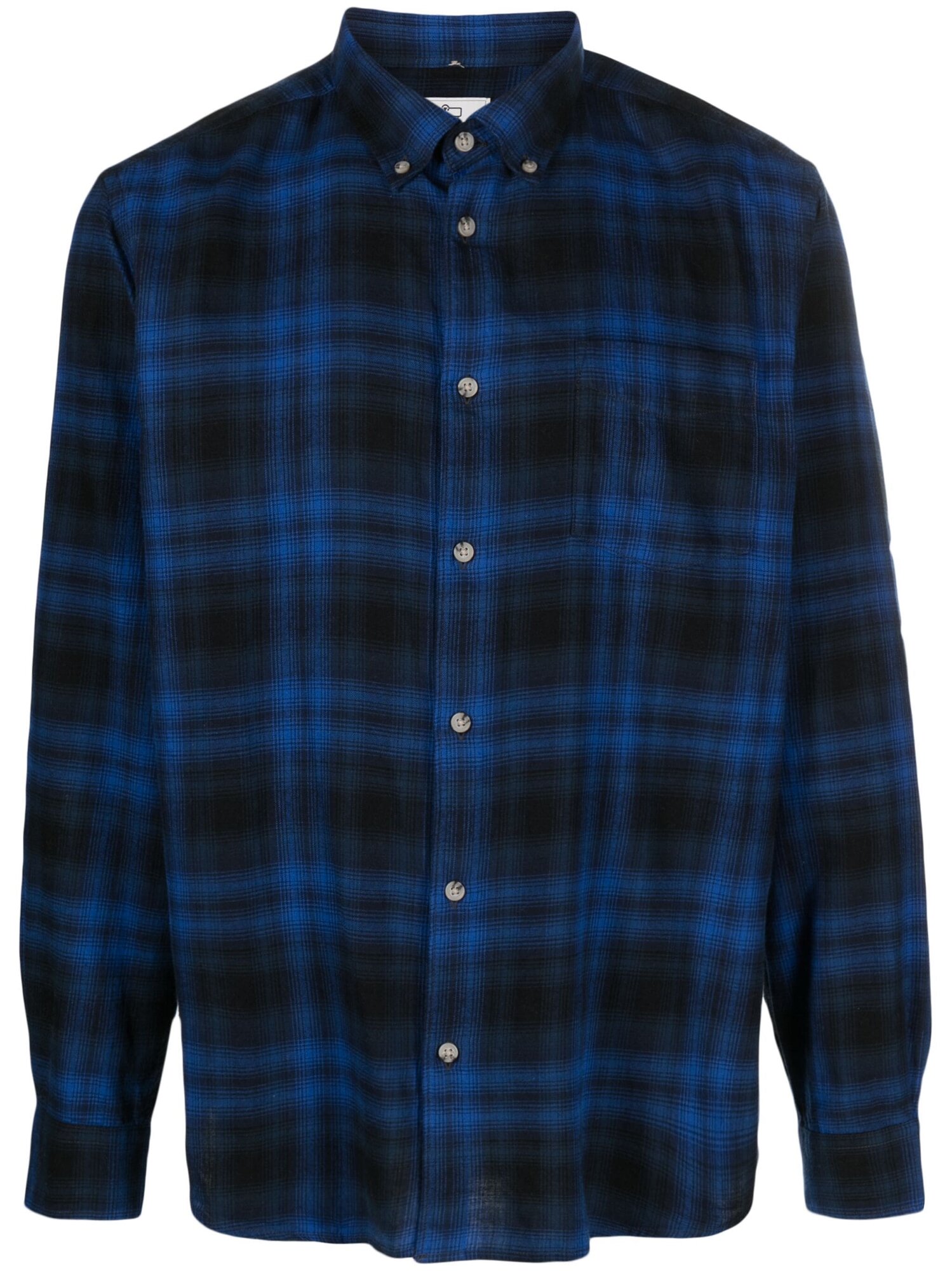 Рубашка Plaid-check long-sleeve cotton shirt