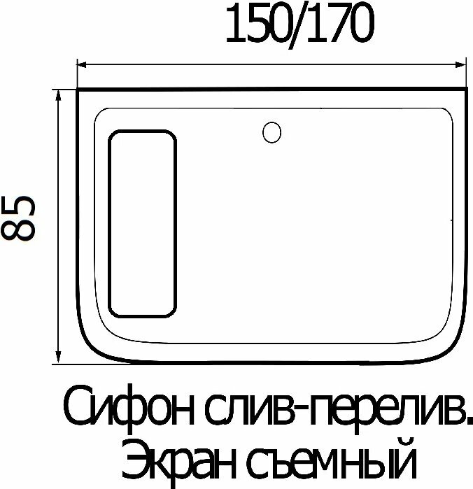 Акриловая ванна Wemor 150x85 10000005547