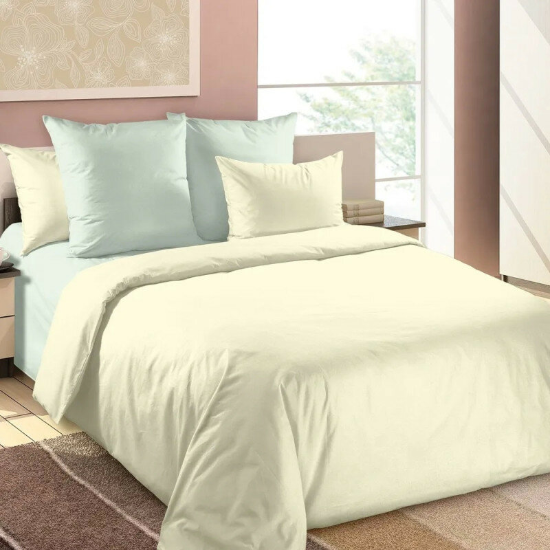 Постельное белье евро перкаль Весенний подснежник арт. 4276ЧН