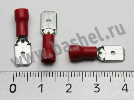 Штекер плоский 6,3х0,8 красный