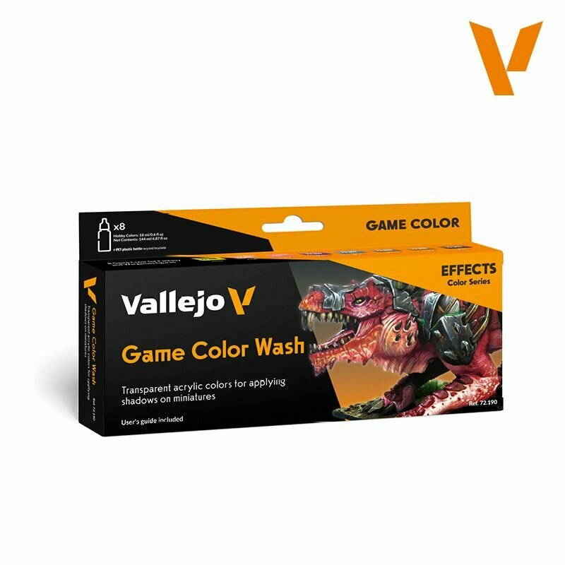 Набор красок Vallejo Game Color Set: Wash (8) - обновленная формула 2024