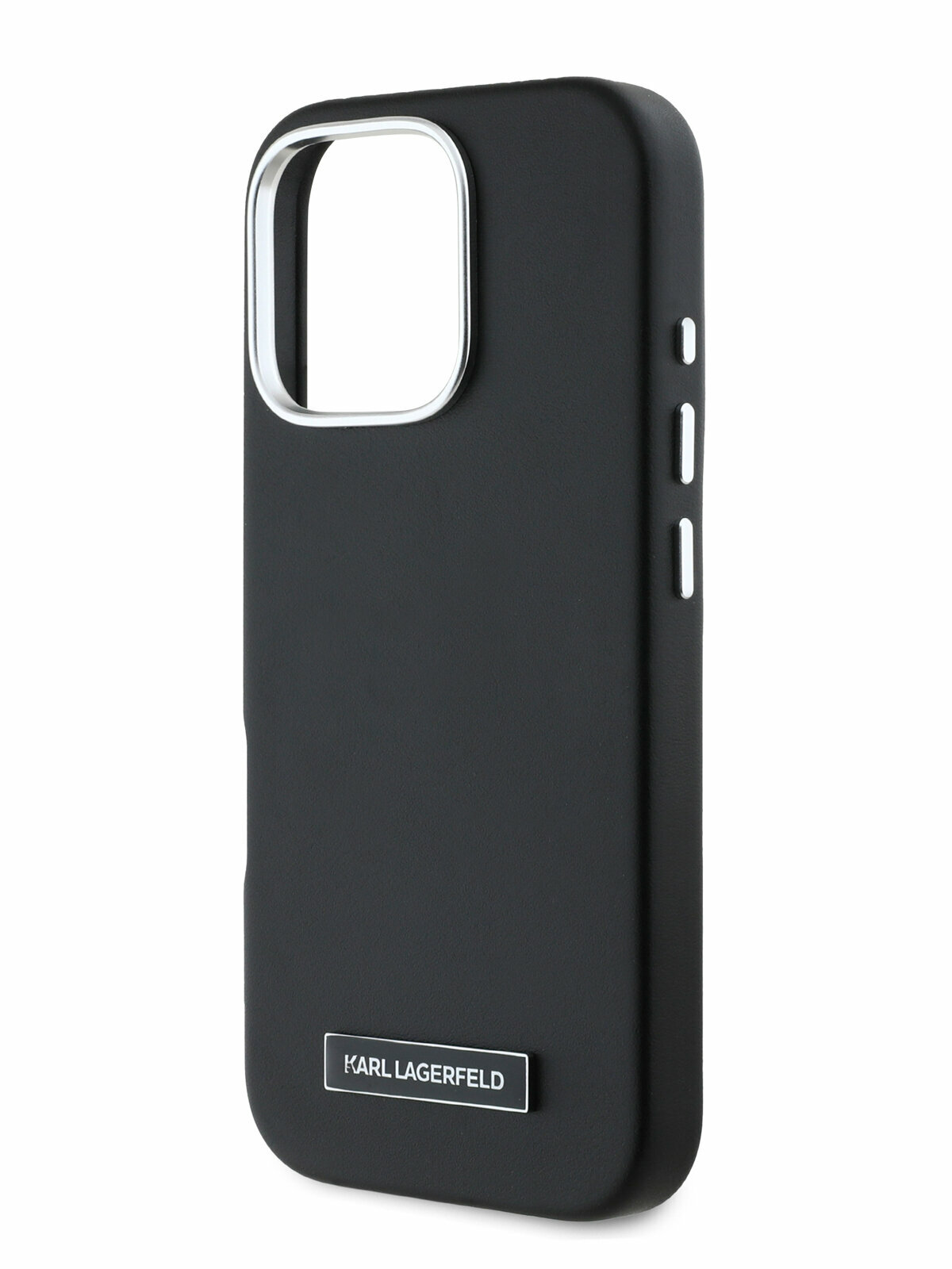 Lagerfeld для iPhone 16 Pro чехол PU Grained Full Wrapped & Metal Camera Hard Black (MagSafe)