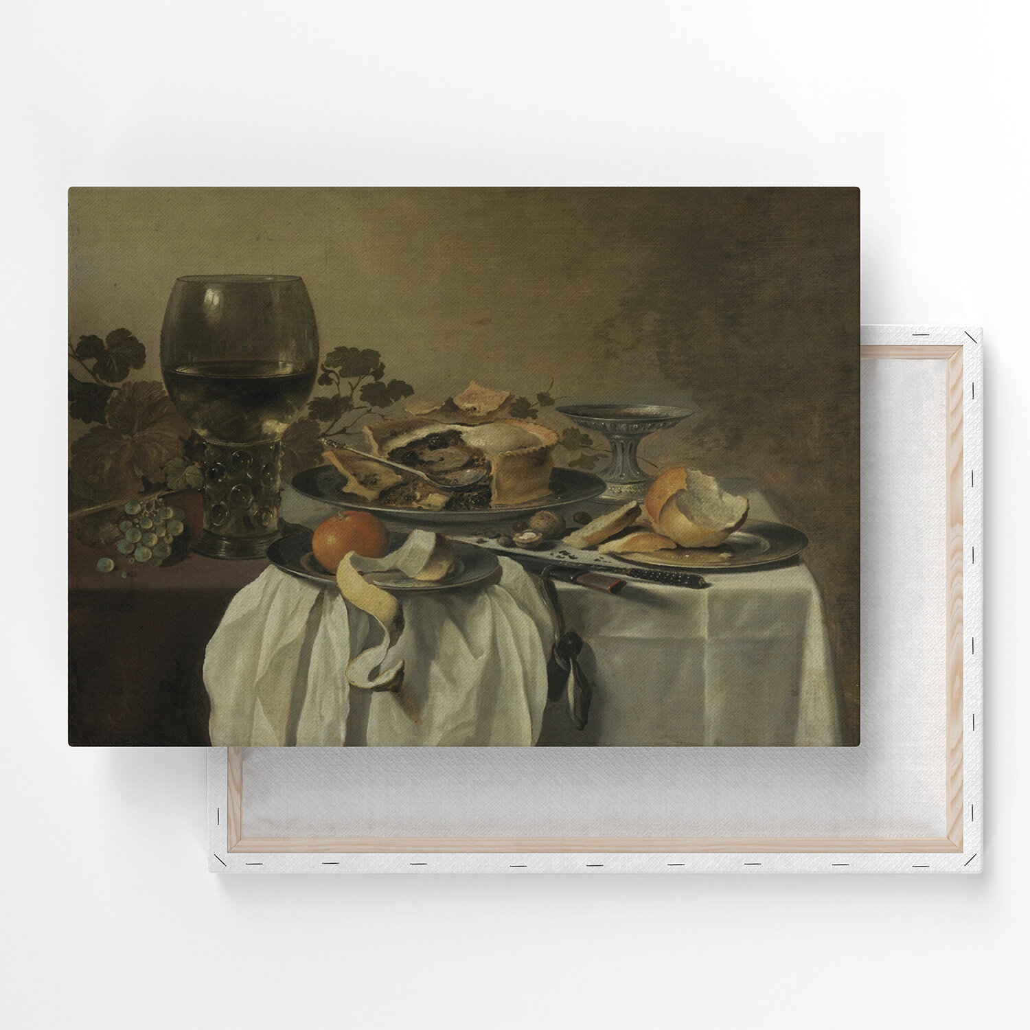 Картина на холсте, репродукция / Питер Клас - Still Life with Pie and Roemer / Размер 80 x 106 см