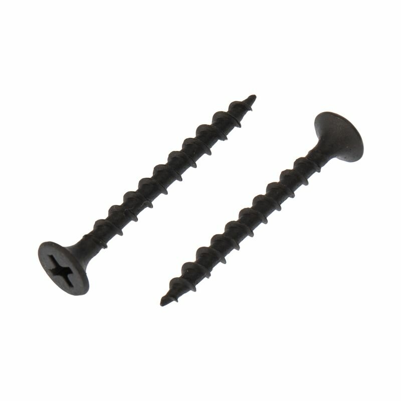 Саморезы - шуруп по дереву, гипсокартону и фанере, под дрель или шуруповерт, черный 3,5х45 мм, 50 шт.