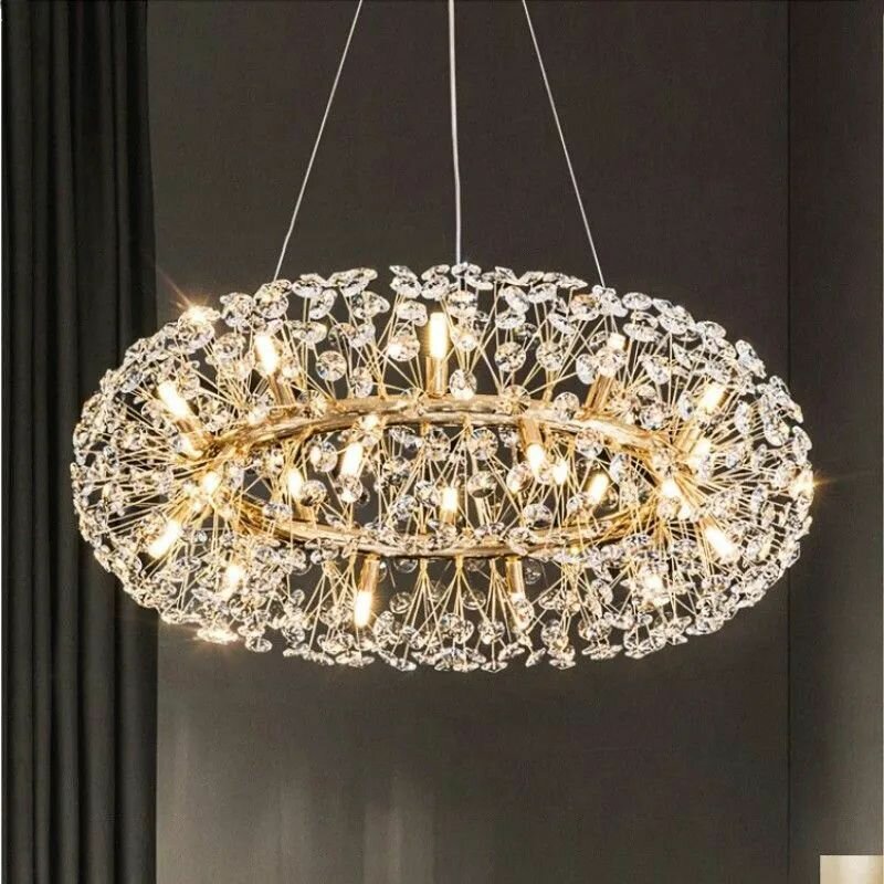 Современная минималистичная и стильная хрустальная люстра