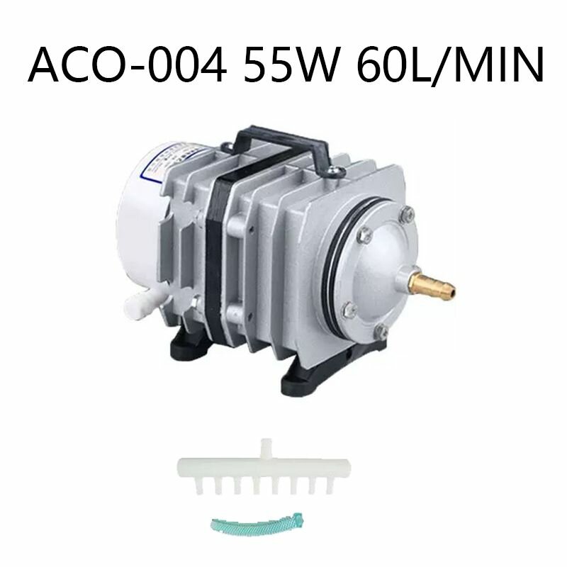 Воздушный компрессор SUNSUN, насос для насыщения кислородом аквариума ACO-004 55 Вт 60Л/мин, 8-луночный шунт