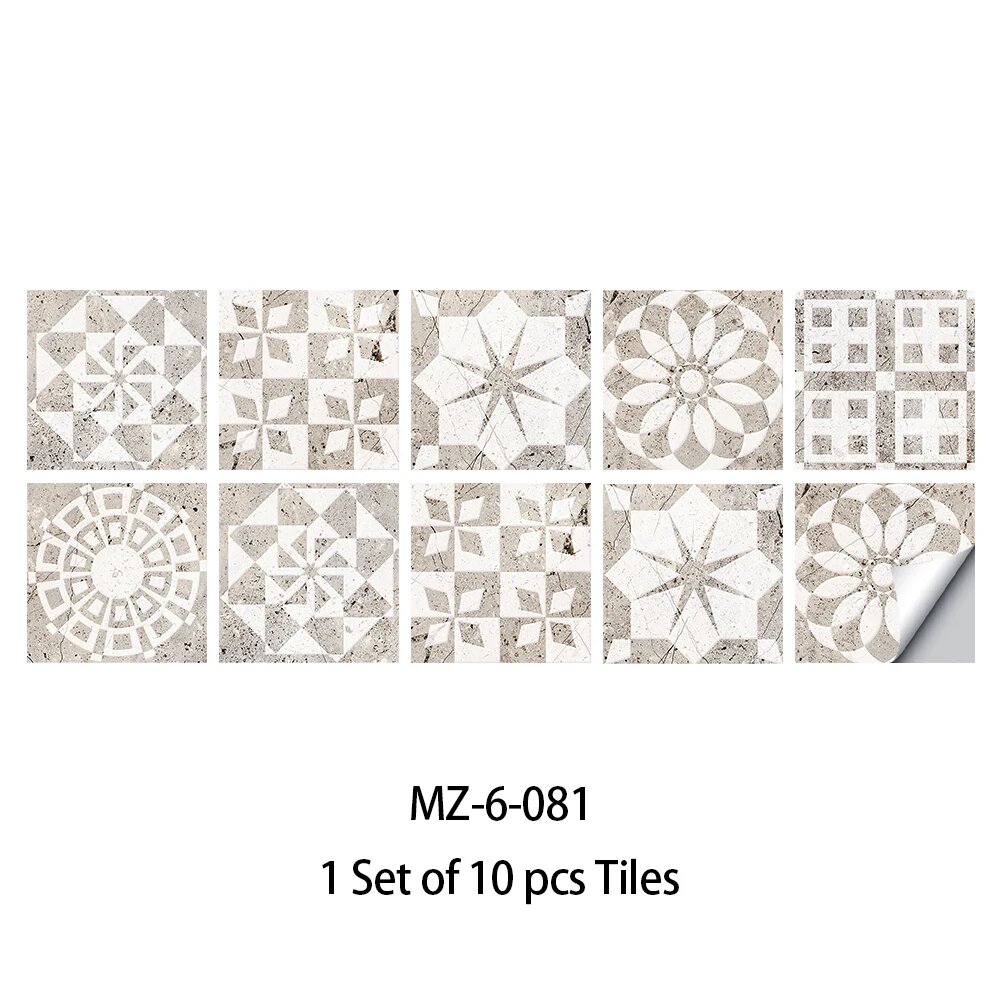 Наклейки на плитку 15x15 см, 10 шт, MZ-6-081, ретро