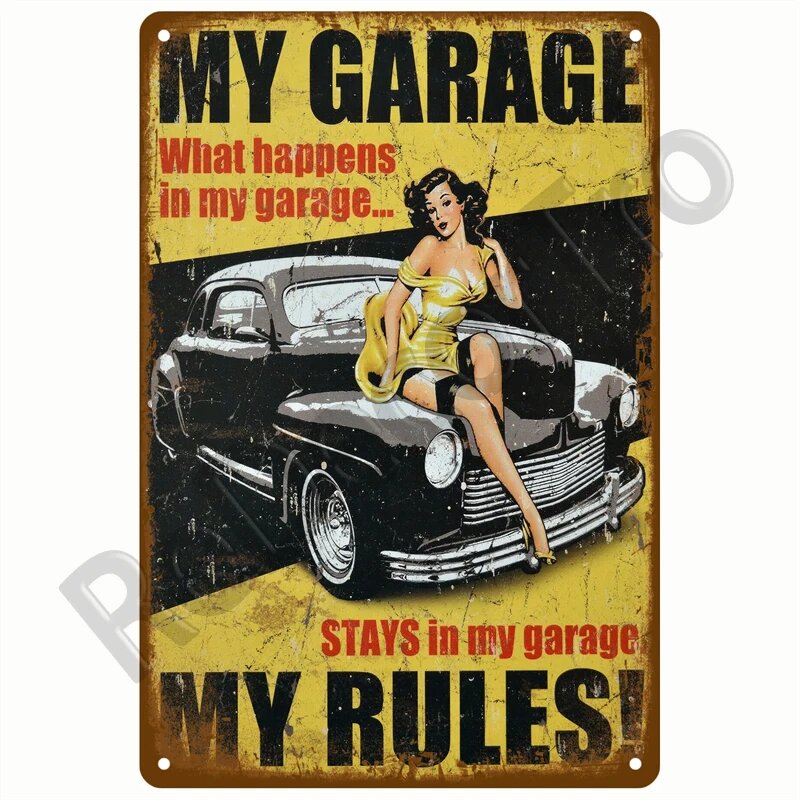 Металлическая вывеска "My Garage" ретро стиль, ATHSYD 38825