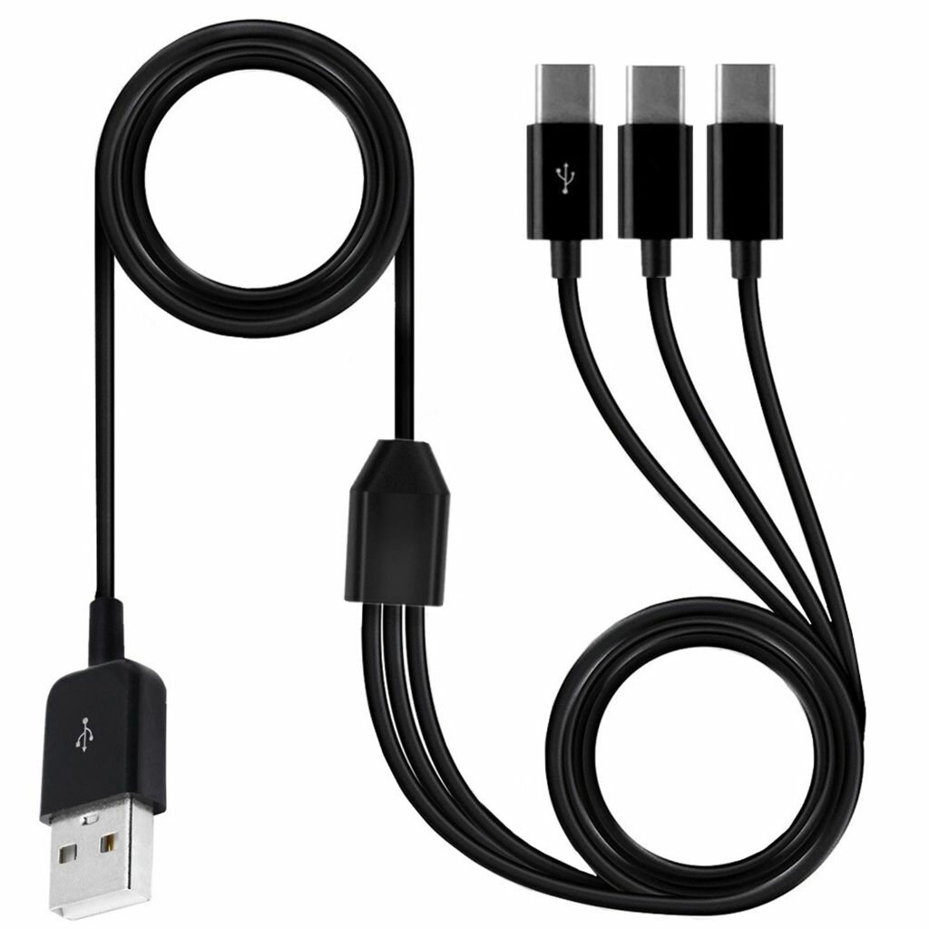 USB2.0 Type-A Male to 3 Mini USB Male 5pin Соединительный кабель для зарядки данных 480Mbp Sync Power Cable Splitter 3 in 1 1M
