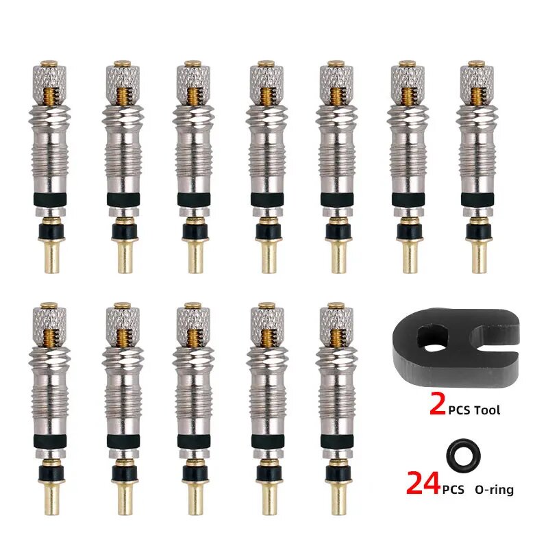 DEEMOUNT Brass Presta Valve Core 2/6/12PCS Черный, Presta Core12PC 2V