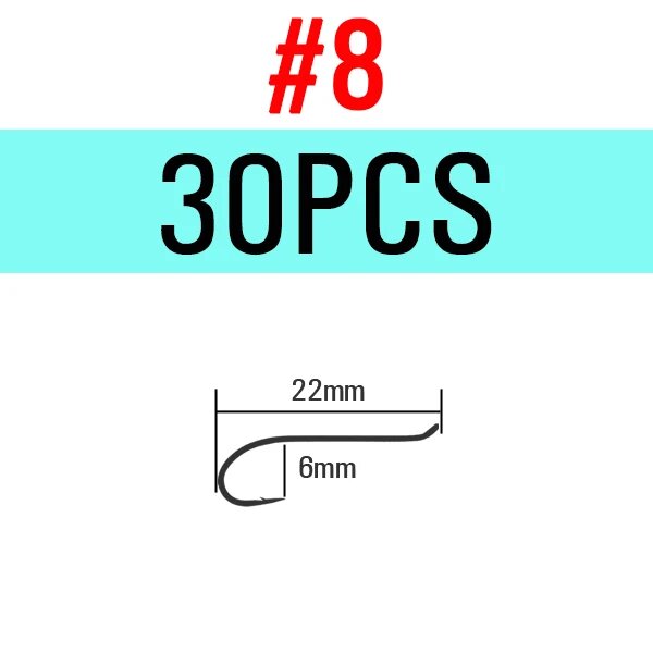 Vtwins Рыболовные крючки Nymph стример высокоуглеродистая сталь 30 шт. 30PCS Size 8